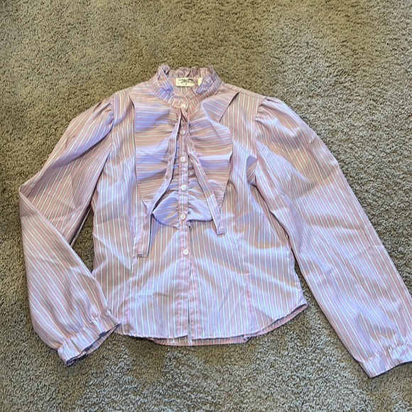 Vintage | Tops | Vintage Ruffled Chest Blouse | Poshmark